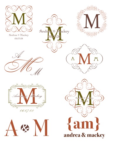 dpd: Andrea's wedding invitation & monograms